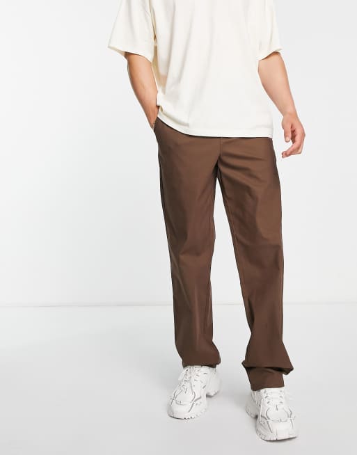 ASOS DESIGN relaxed chinos in brown | ASOS