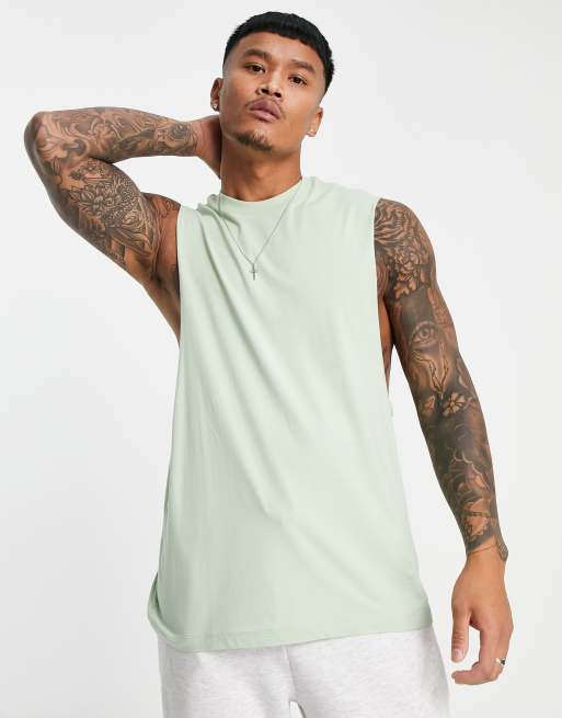 ASOS DESIGN relaxed fit singlet in green | ASOS