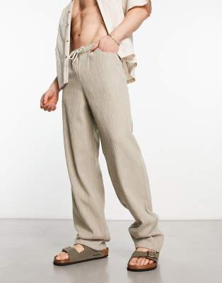 ASOS DESIGN relaxed pants in stone | ASOS