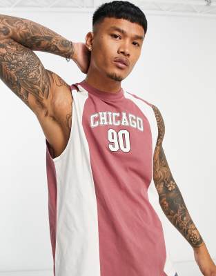 ASOS DESIGN relaxed retro sport vest with Chicago collegiate print | ASOS