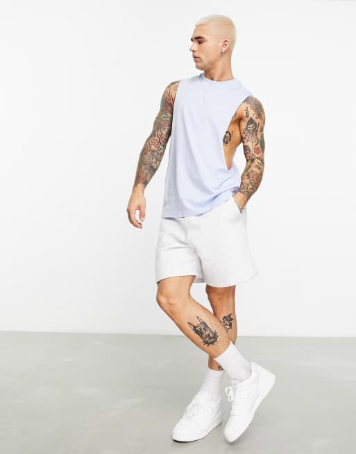 ASOS DESIGN relaxed vest with dropped armhole in light blue | ASOS
