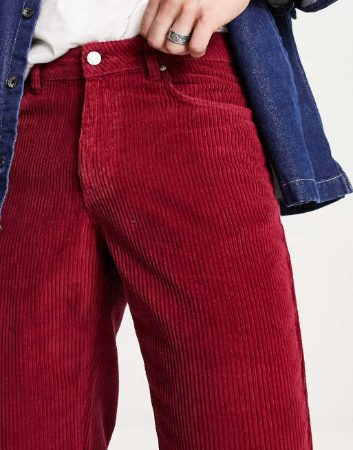 ASOS DESIGN retro bootcut jeans in red cord | ASOS