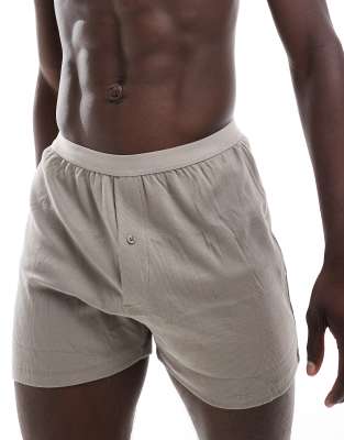 ASOS DESIGN rib boxer in brown | ASOS