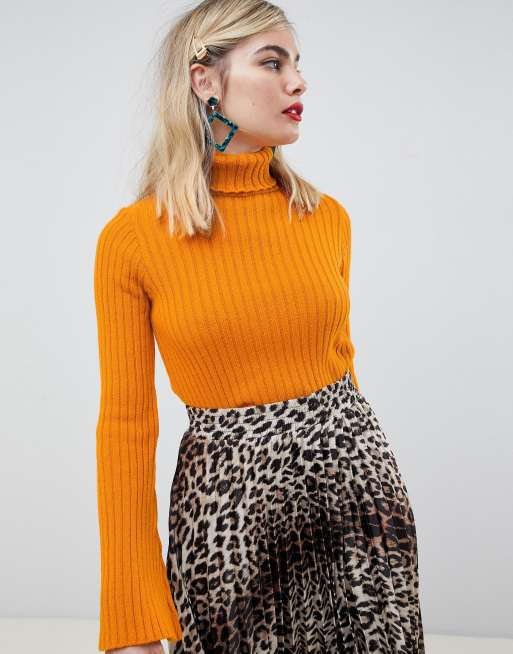 Asos Design Rib Roll Neck Sweater Asos