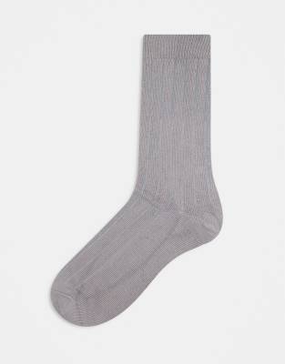 ASOS DESIGN ribbed socks in gray | ASOS
