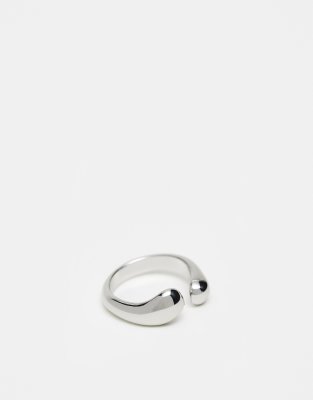 ASOS DESIGN ring with open melt design in silver tone | ASOS