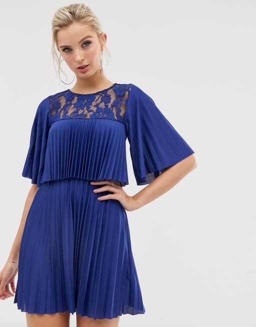 Asos Design Robe Courte Avec Crop Top Plissé Et Empiècement En
