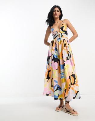 ASOS DESIGN - Robe d'été mi-longue avec détail multipositions style ...
