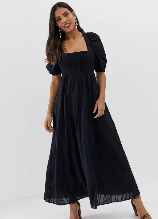 Asos Design Robe Longue Bustier En Crêpe De Coton à Rayures Et