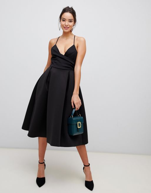 Asos Design Robe Mi Longue De Bal De Promo Style Caraco En Néoprène