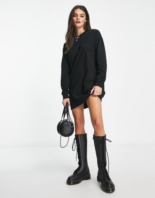 ASOS DESIGN - Robe sweat courte et oversize - Noir | ASOS