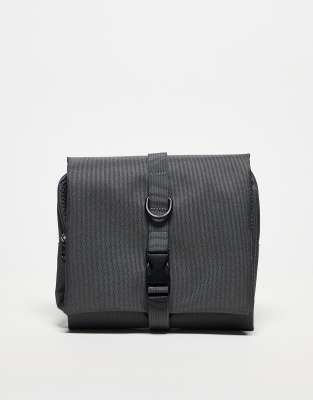 ASOS DESIGN roll wash bag in charcoal | ASOS