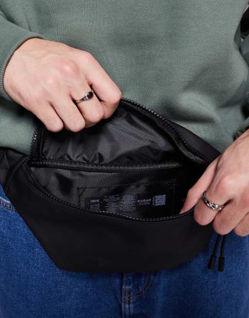 ASOS DESIGN rubberised bum bag in black | ASOS