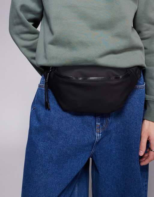 ASOS DESIGN rubberised bum bag in black | ASOS