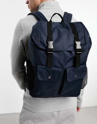 ASOS DESIGN - Sac à dos à poches multiples - Bleu marine | ASOS