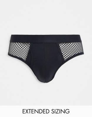 ASOS DESIGN - Saint-Valentin - Slip en tulle résille - Noir | ASOS