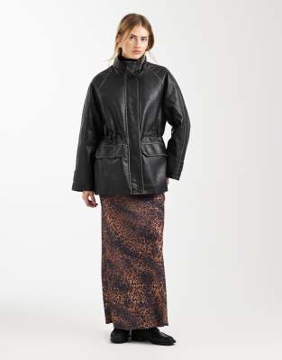 ASOS DESIGN satin bias maxi skirt in animal print | ASOS