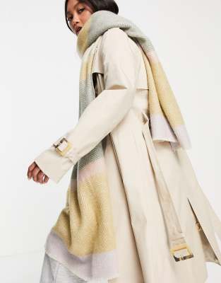 ASOS DESIGN scarf in pastel colourblock herringbone | ASOS