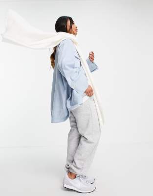 ASOS DESIGN scarf with raw edge in white | ASOS