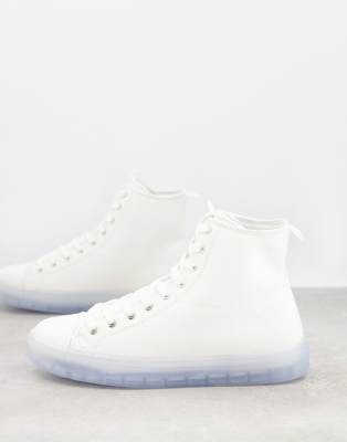 ASOS DESIGN - Scarpe di tela stringate con suola blu trasparente ...