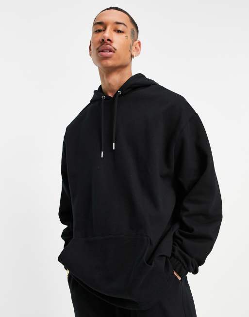 Asos Design Schwarzer Oversize Trainingsanzug Bestehend Aus