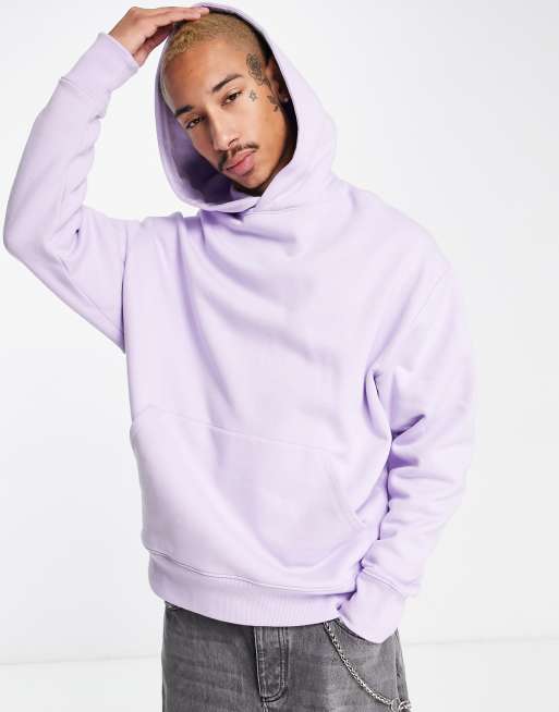 Asos Design Schwerer Oversize Kapuzenpullover In Pastellflieder Asos
