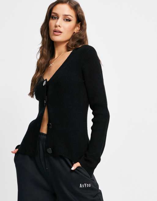 ASOS DESIGN scoop neck cardigan in black | ASOS