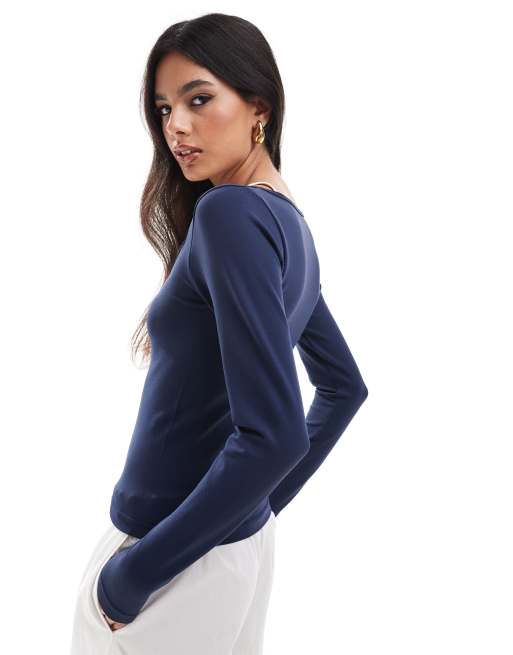 Asos Design Seamless Sculpting Double Layer Long Sleeve Cami Top In