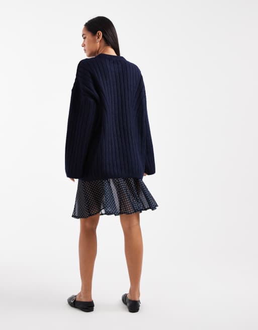 ASOS DESIGN sheer fishtail knee-length skirt in polka dot | ASOS