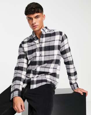 ASOS DESIGN shirt in grey check | ASOS
