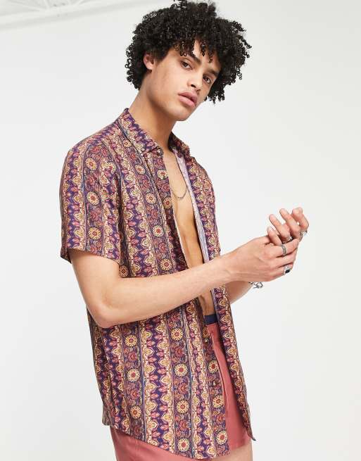 ASOS DESIGN shirt in vintage inspired pattern print | ASOS