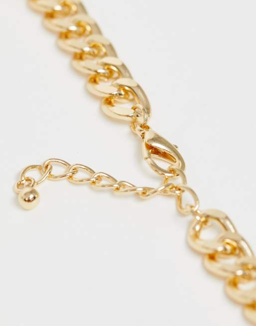 ASOS DESIGN short chunky chain necklace in gold tone | ASOS