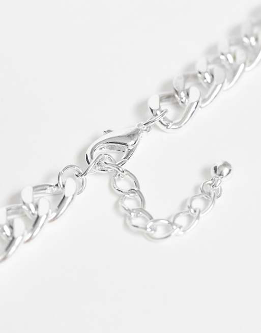 ASOS DESIGN short chunky chain necklace in silver tone | ASOS