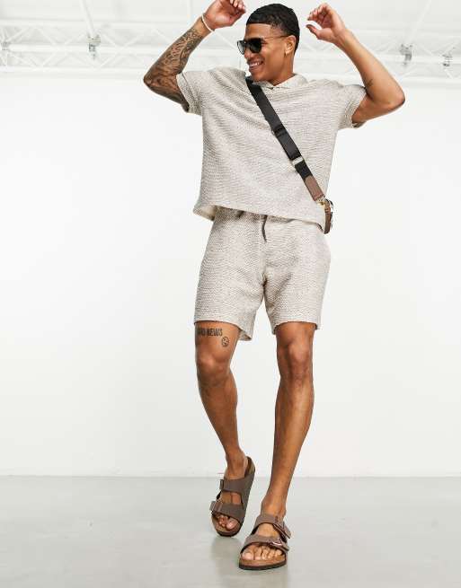ASOS DESIGN - Short d'ensemble oversize en tissu texturé - Neutre | ASOS