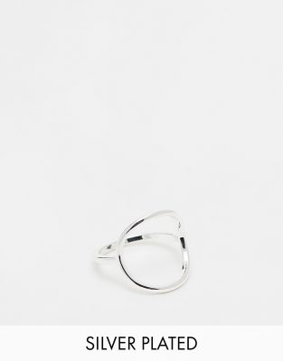 ASOS DESIGN silver plated ring with open circle design | ASOS
