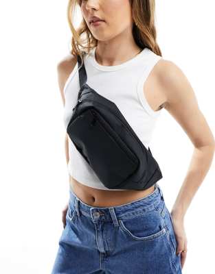 ASOS DESIGN simple nylon bumbag in black | ASOS
