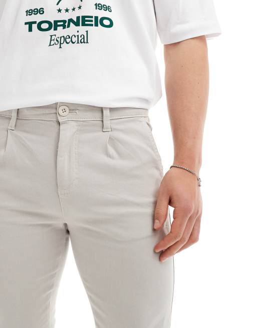 ASOS DESIGN skinny chinos in washed stone | ASOS