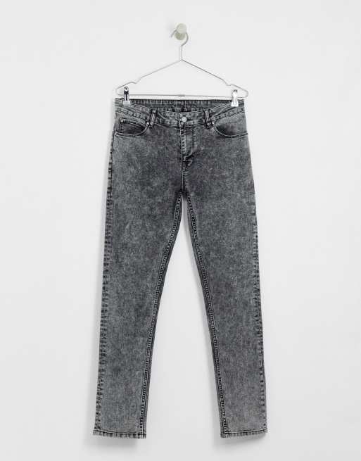 Grey Acid Wash Jeans