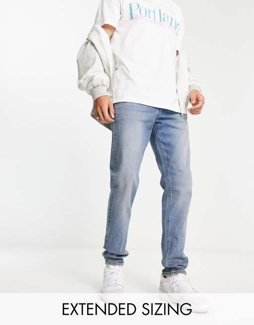 Asos Design Skinny Jeans In Vintage Mid Wash Blue Asos