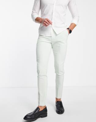 ASOS DESIGN skinny smart pants in pastel green | ASOS