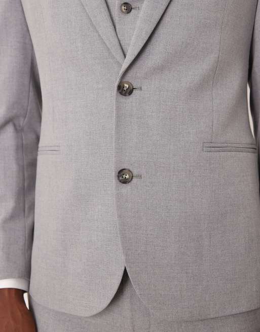 ASOS DESIGN skinny suit jacket in light grey | ASOS