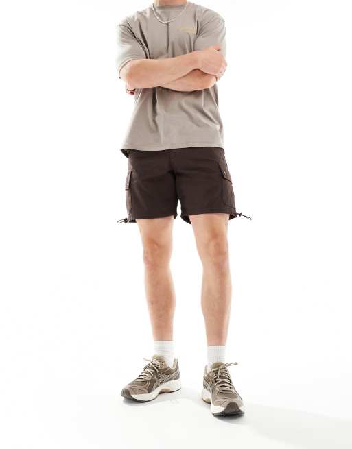 ASOS DESIGN slim cargo shorts in brown | ASOS