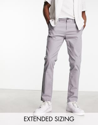 ASOS DESIGN slim chinos in light gray | ASOS