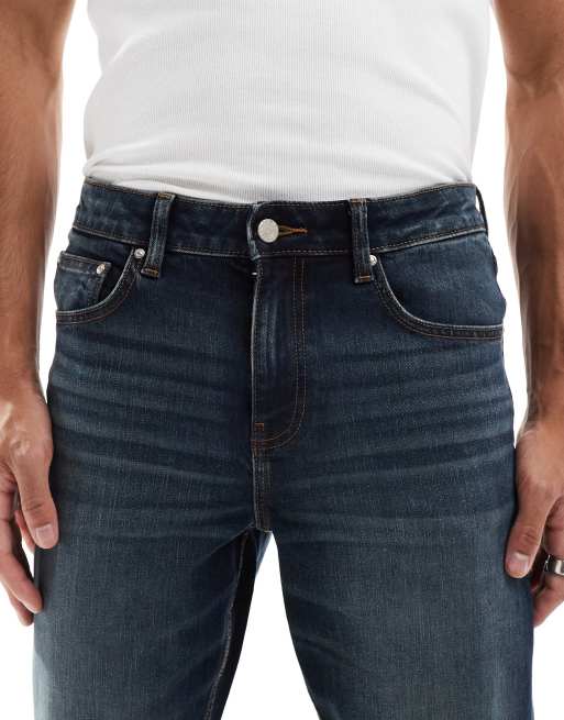 ASOS Design Slim Jeans with Tint in Dark Wash Blue