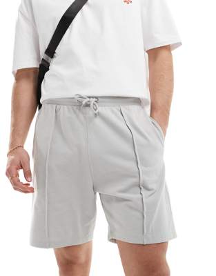 ASOS DESIGN slim pique shorts in grey | ASOS