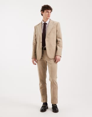 ASOS DESIGN slim suit in beige corduroy | ASOS