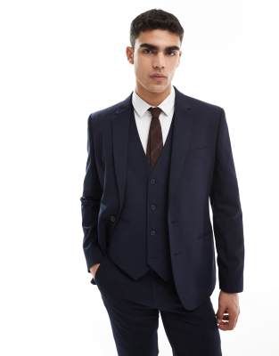 ASOS DESIGN slim suit jacket in navy | ASOS