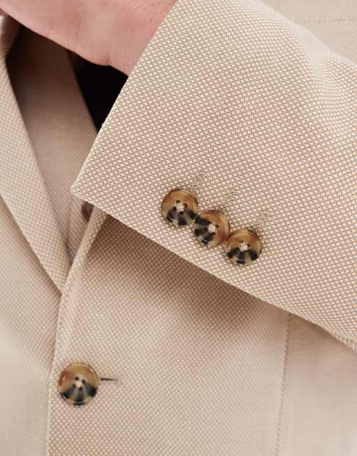 ASOS DESIGN slim suit jacket in textured stone fabric | ASOS