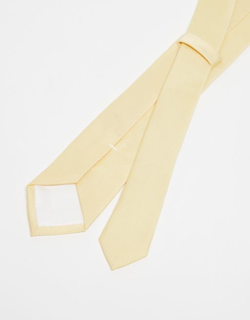 ASOS DESIGN slim tie in pastel yellow | ASOS