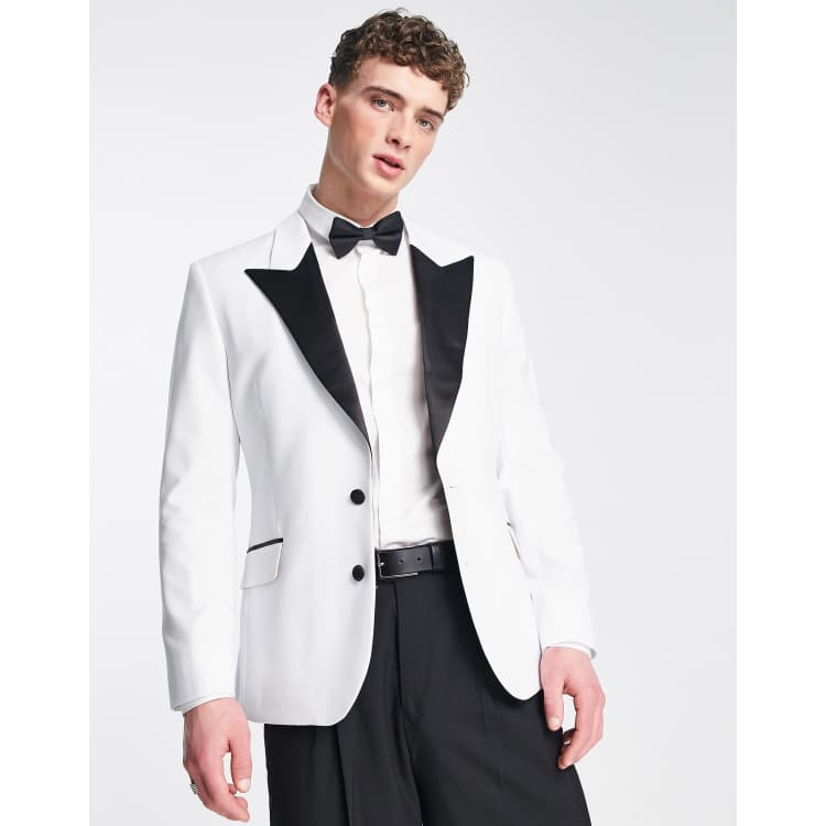 White Tuxedo Black Lapel